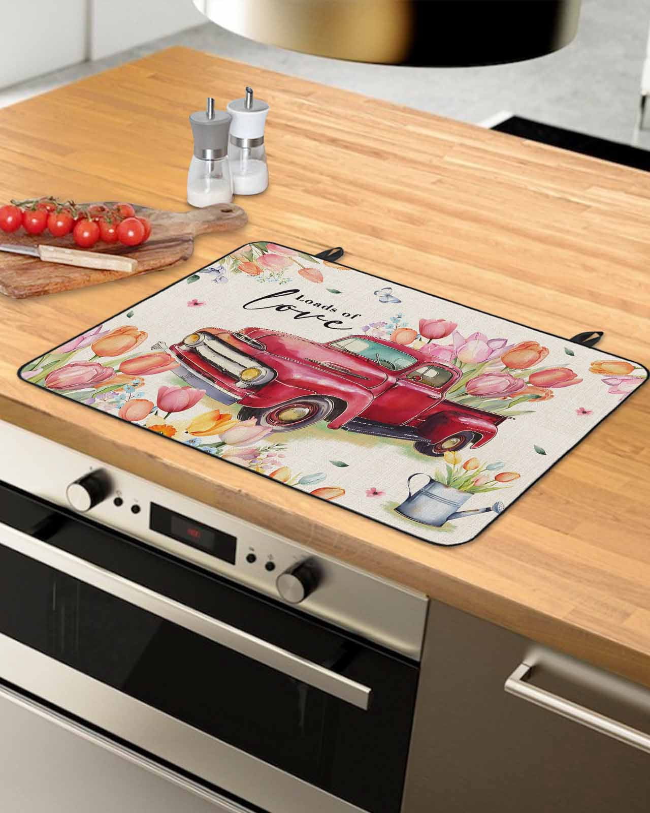 Large Induction Cooktop Protector Mat Spring Flowers Stove Top Covers ...