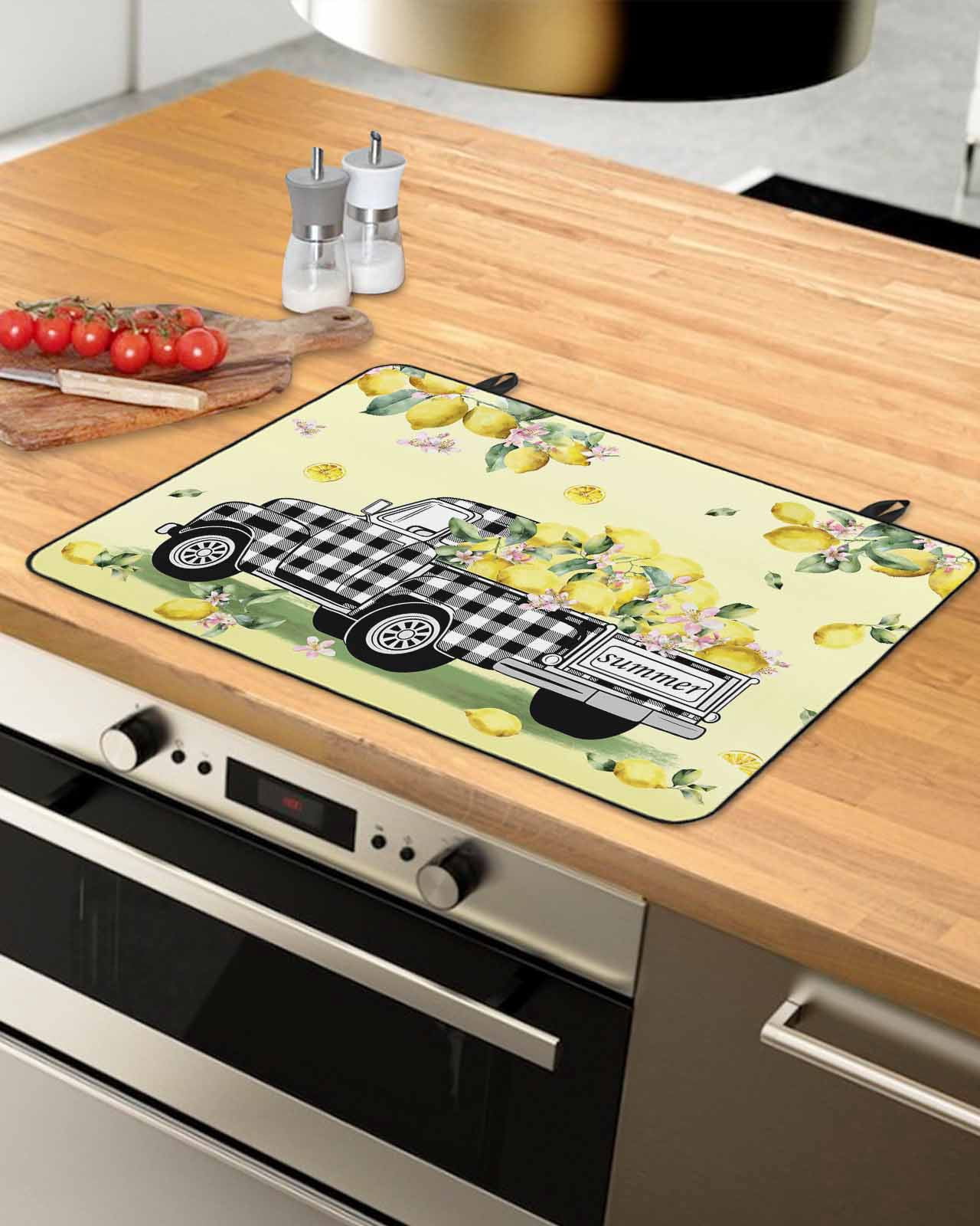 Large Induction Cooktop Protector Mat Summer Lemons Stove Top Covers ...