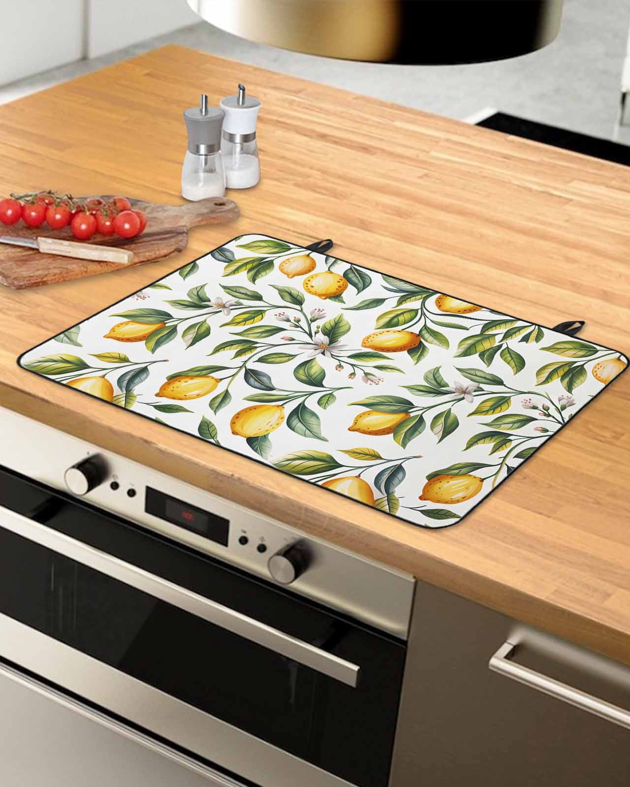 Large Induction Cooktop Protector Mat Summer Yellow Lemons Stove Top ...