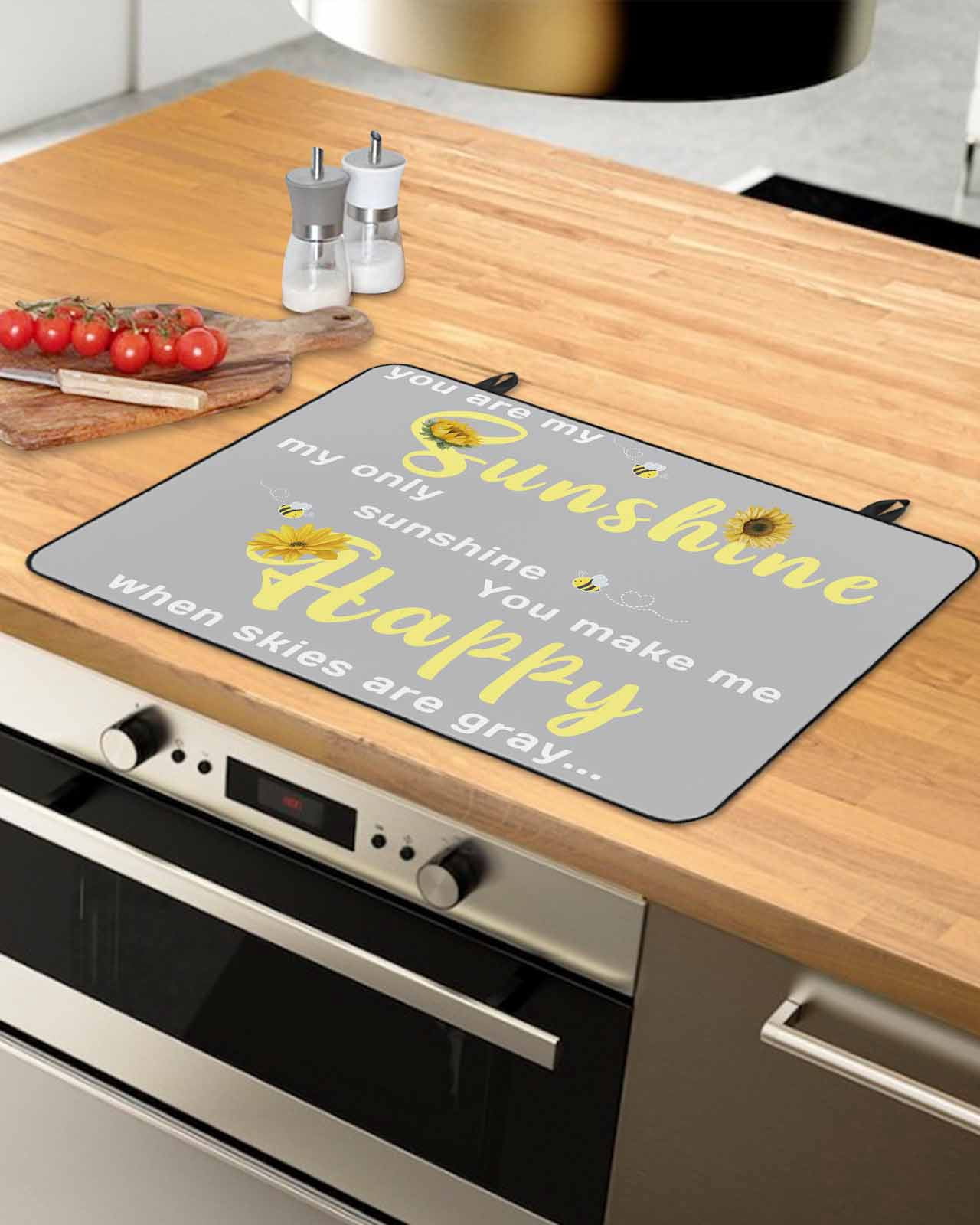 Large Induction Cooktop Protector Mat Sunflower Funny Words Stove Top ...