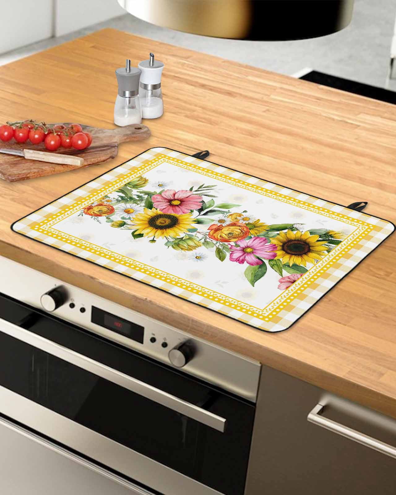 Large Induction Cooktop Protector Mat Sunflower Stove Top Covers for ...
