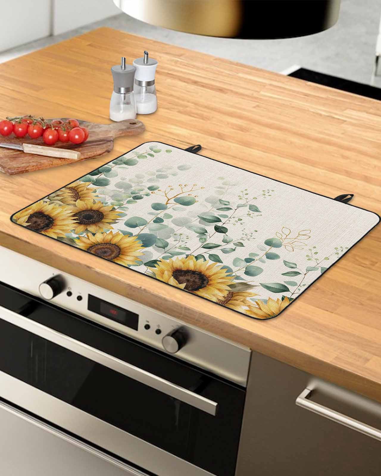 Large Induction Cooktop Protector Mat Sunflower Stove Top Covers for ...