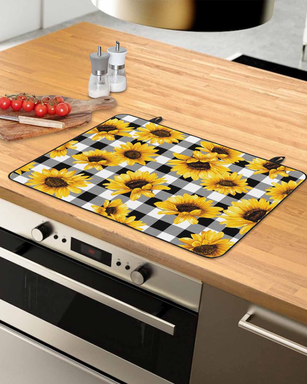 Large Induction Cooktop Protector Mat Sunflowers Blossom Stove Top ...