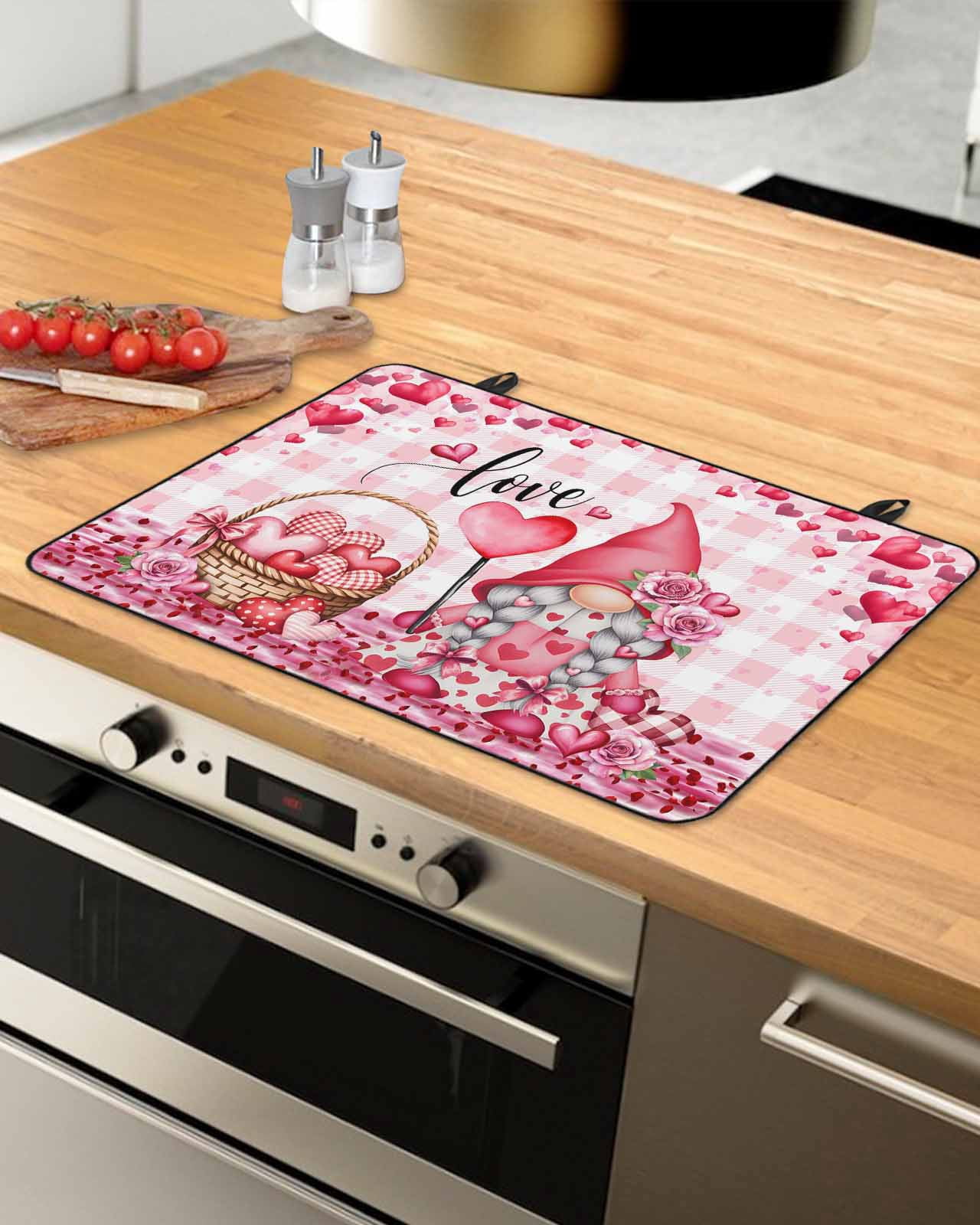 Large Induction Cooktop Protector Mat Valentine's Day Stove Top Covers ...