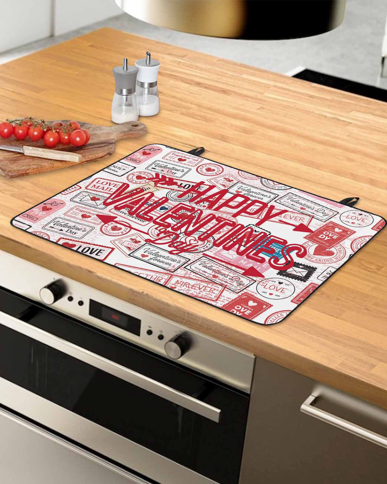 Large Induction Cooktop Protector Mat Valentine's Day Stove Top Covers ...