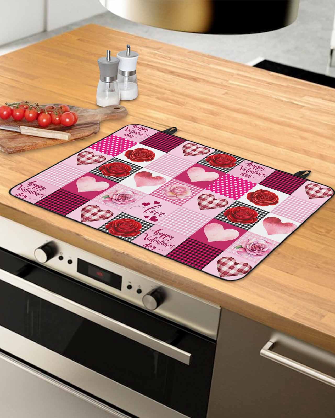 Large Induction Cooktop Protector Mat Valentine's Day Stove Top Covers ...