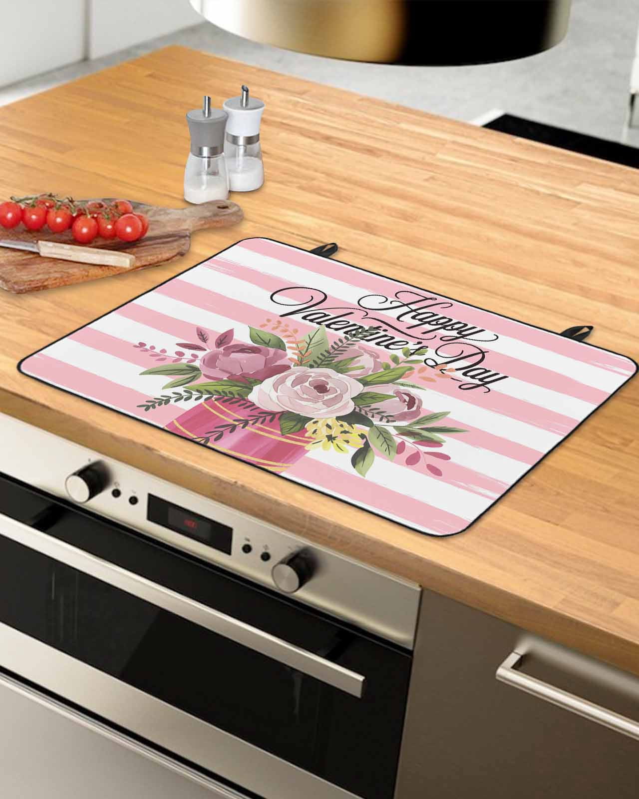 Large Induction Cooktop Protector Mat Valentine's Day Stove Top Covers ...