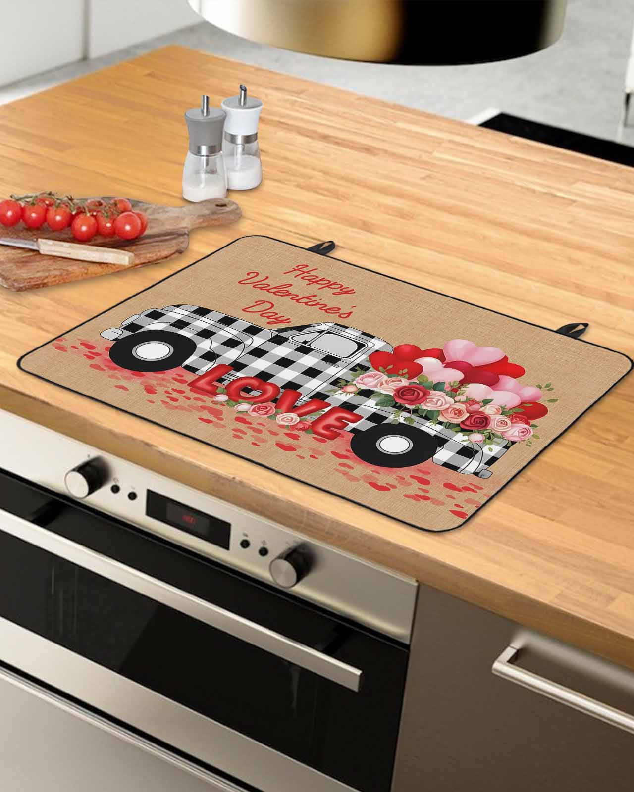 Large Induction Cooktop Protector Mat Valentine's Day Stove Top Covers ...