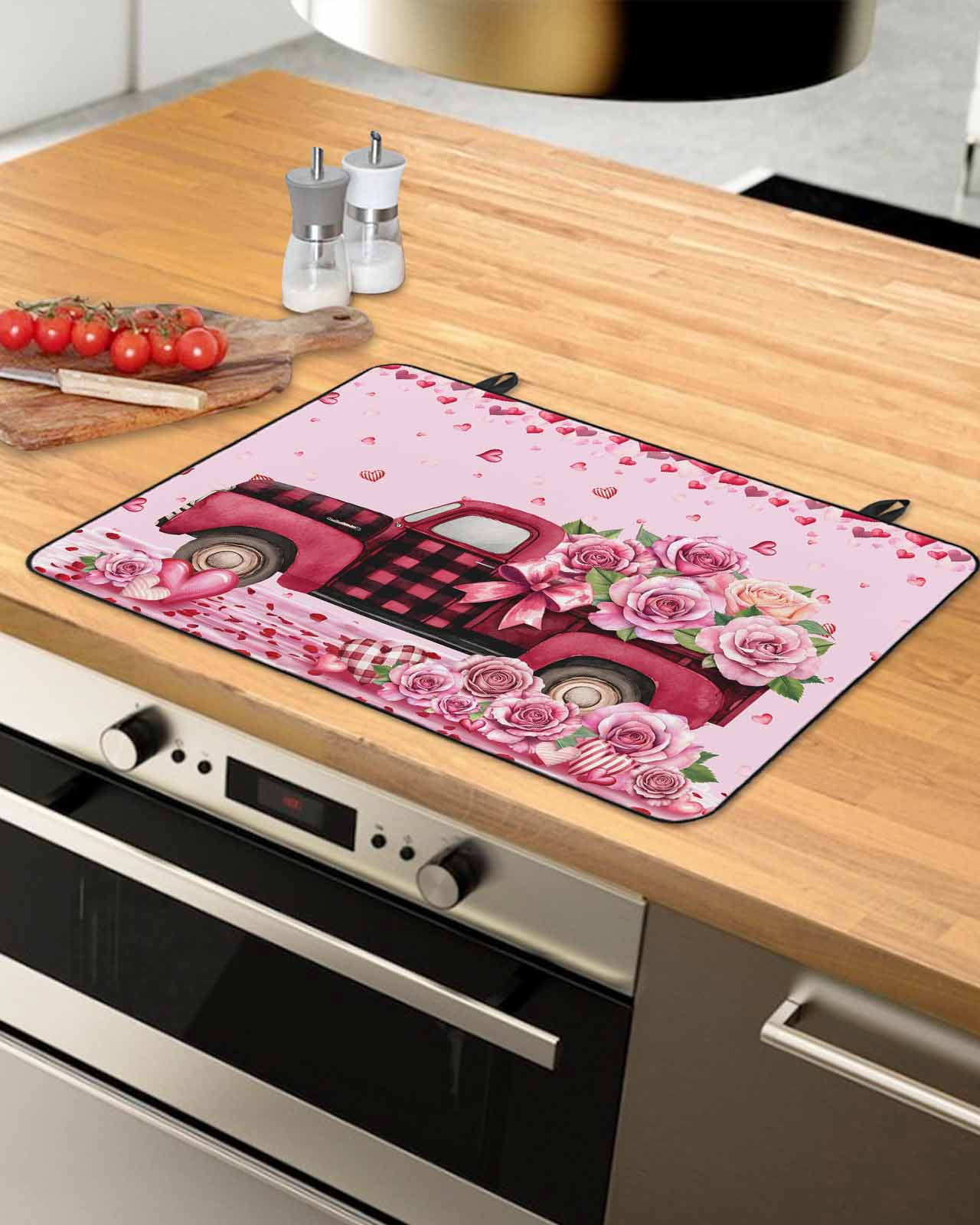 Large Induction Cooktop Protector Mat Valentine's Day Stove Top Covers ...