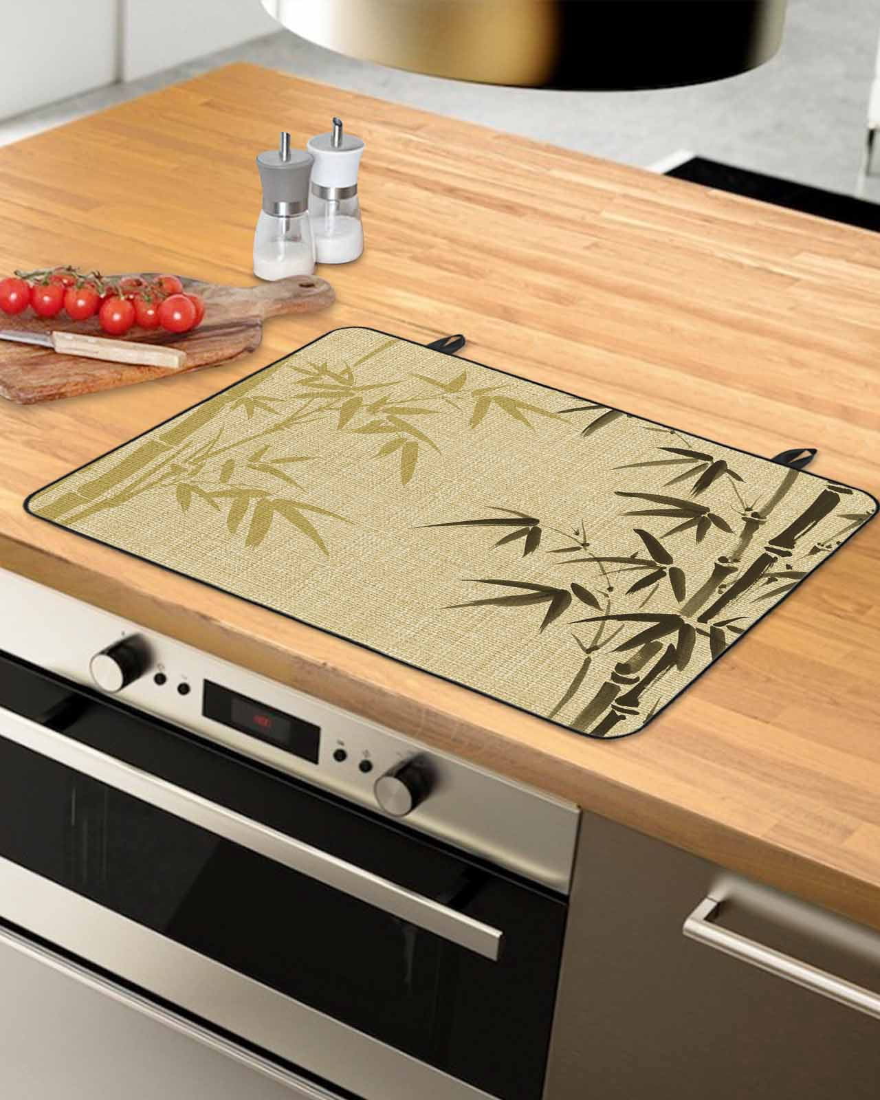 Large Induction Cooktop Protector Mat Vintage Bamboos Stove Top Covers ...