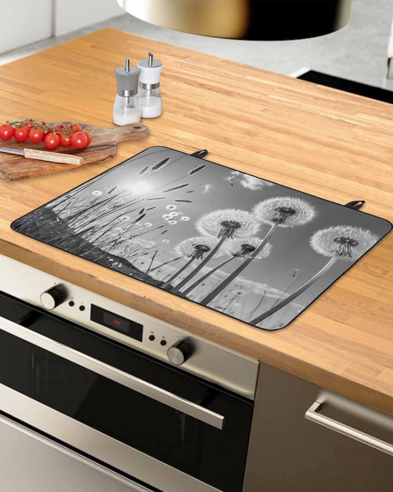 Large Induction Cooktop Protector Mat Vintage Blowball Stove Top Covers ...