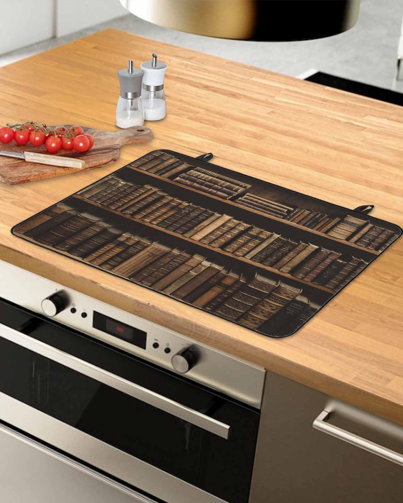 Large Induction Cooktop Protector Mat Vintage Books Stove Top Covers ...