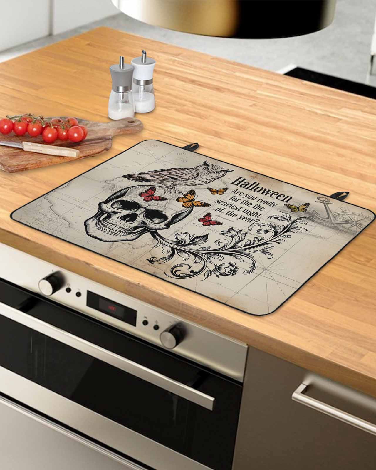 Large Induction Cooktop Protector Mat Vintage Skeleton Stove Top Covers ...