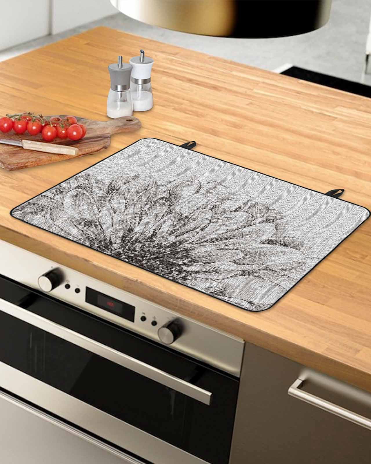Large Induction Cooktop Protector Mat Vintage Spring Floral Stove Top ...