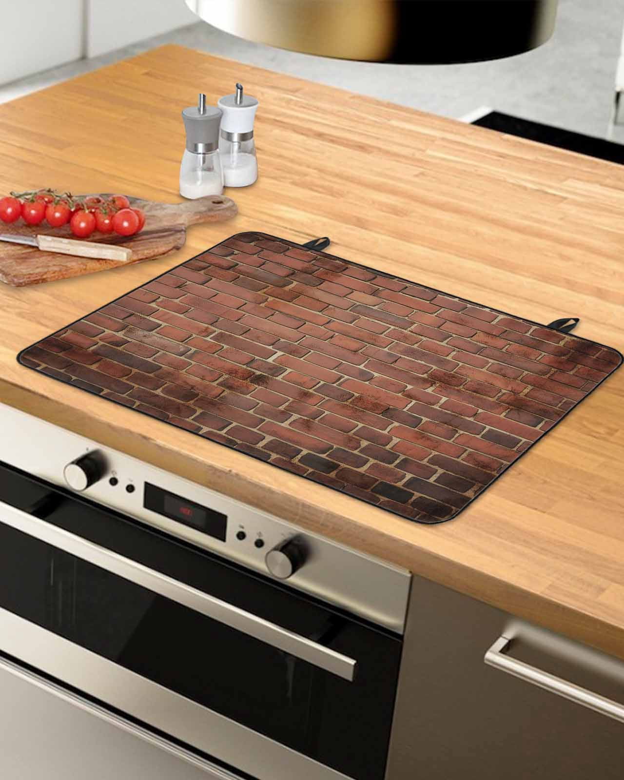 Large Induction Cooktop Protector Mat Vintage Wall Stove Top Covers for ...