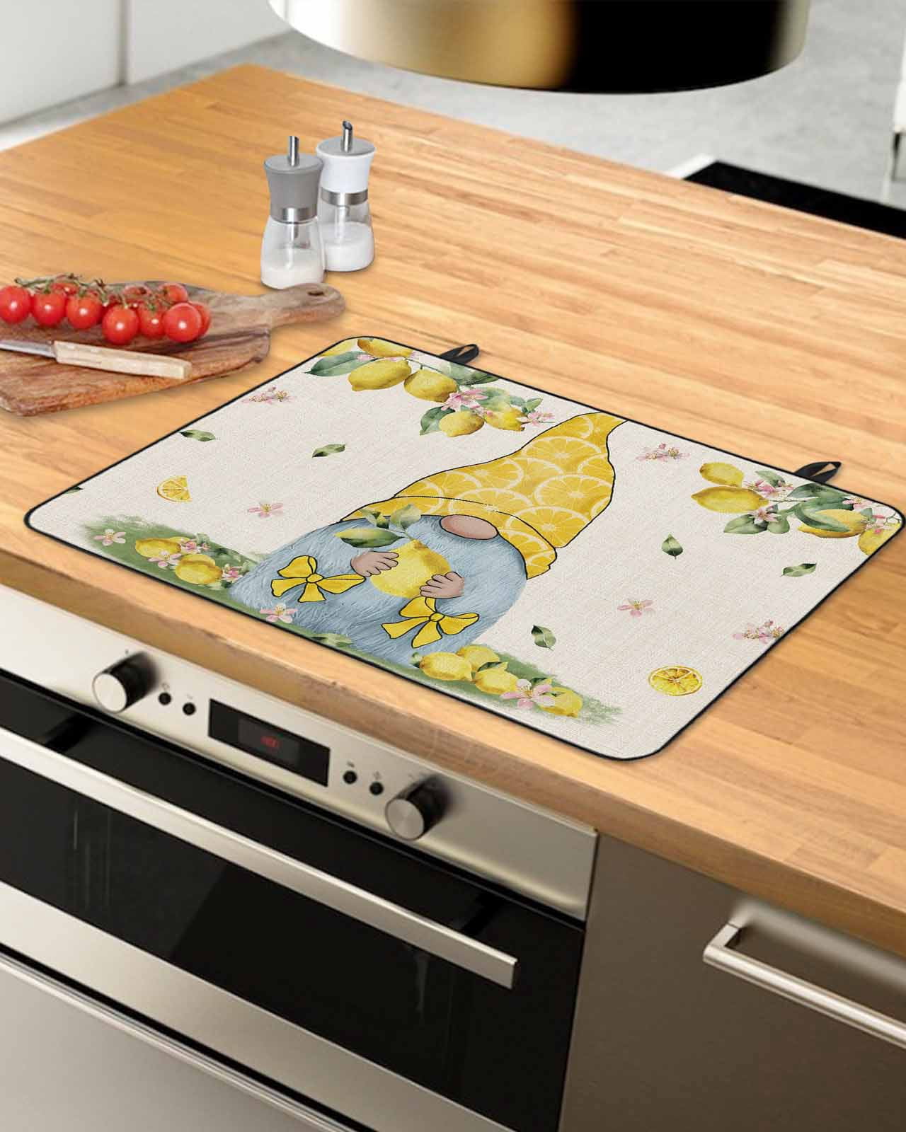 Large Induction Cooktop Protector Mat Yellow Lemons Stove Top Covers ...