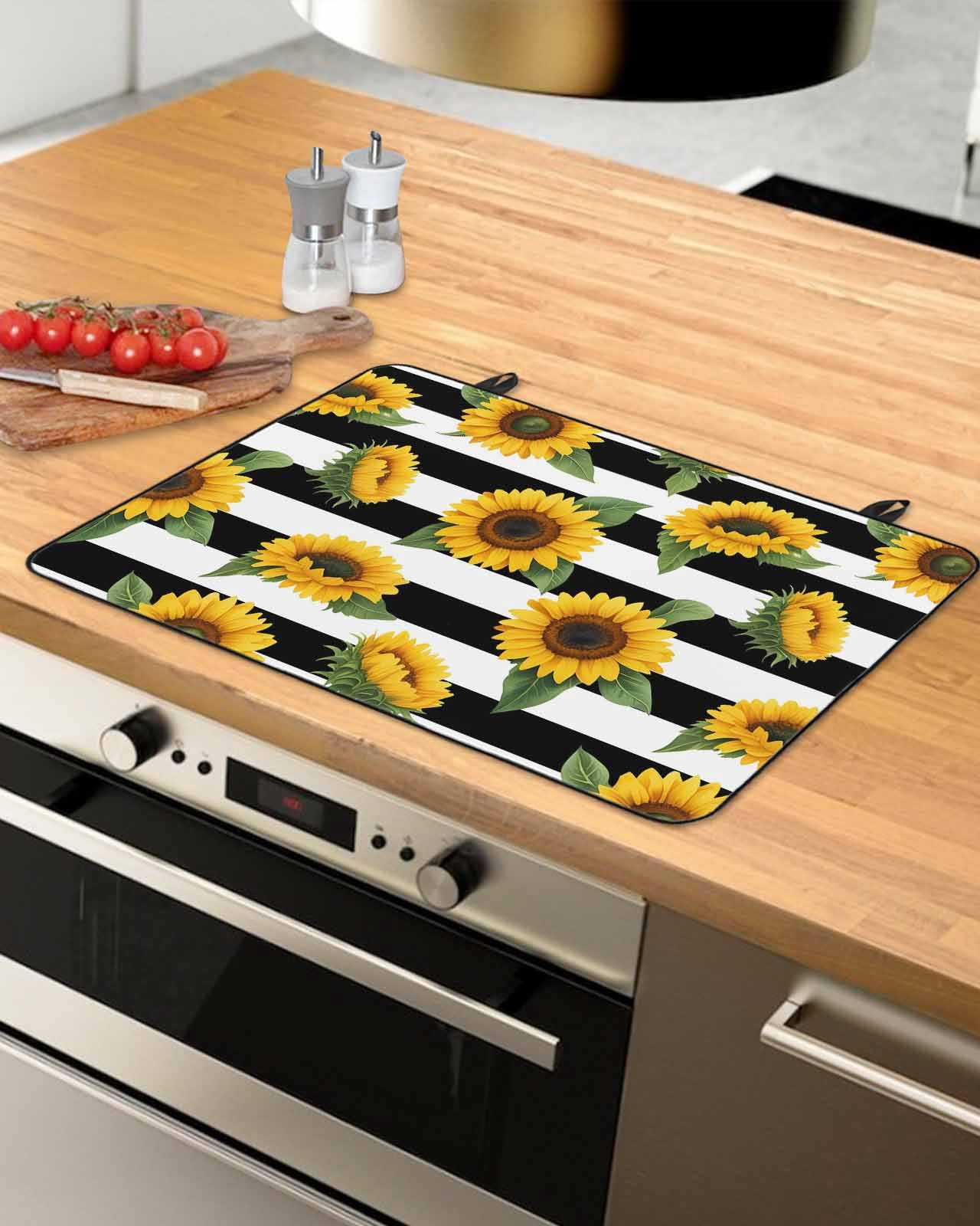 Large Induction Cooktop Protector Mat Yellow Sunflowers Stove Top ...