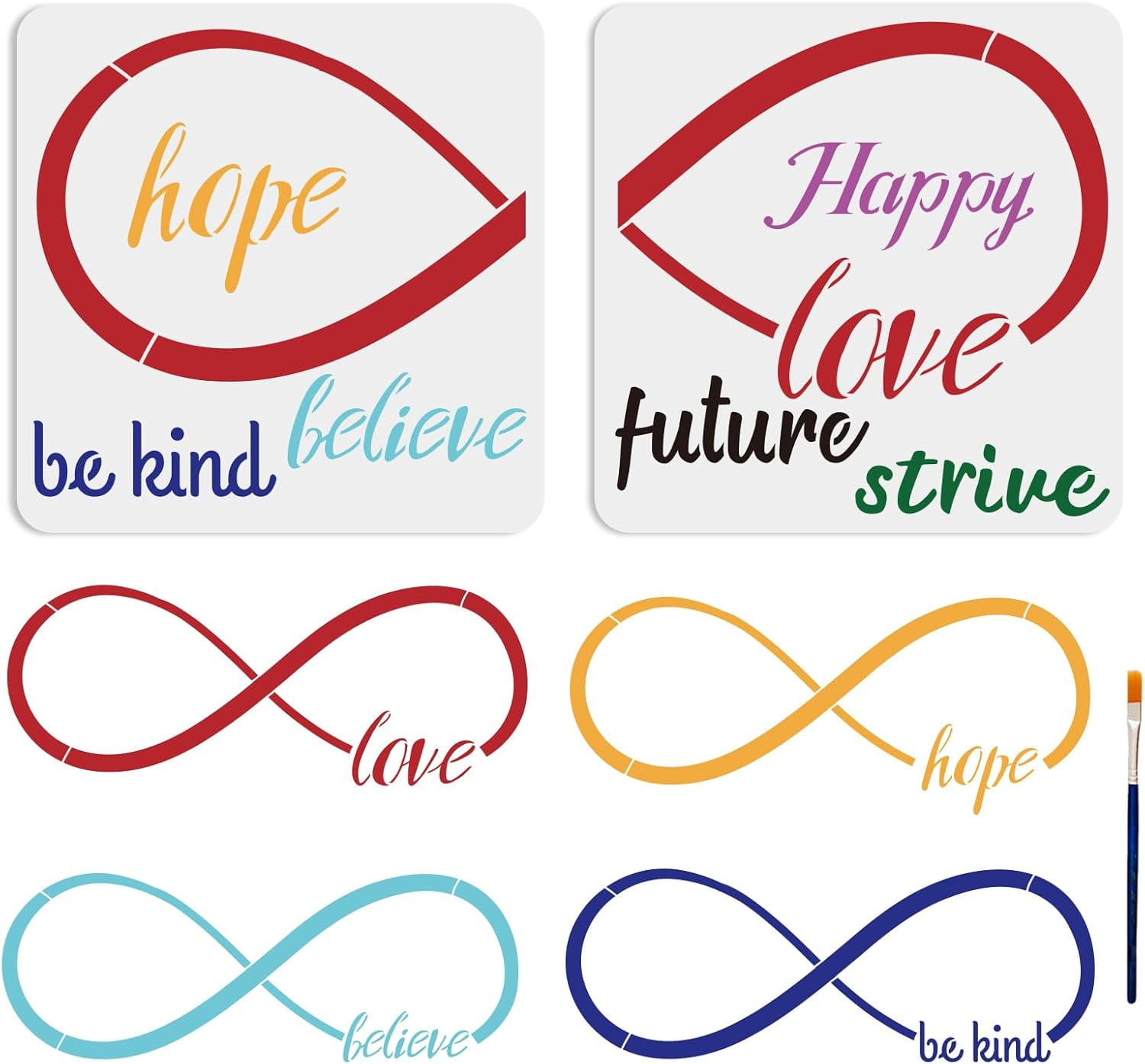 Large Infinity Symbol Stencil Set of 2 22x8.5 Inch Splicing Design Love ...