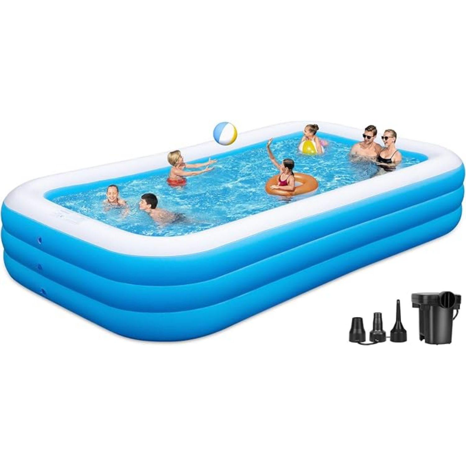 Large Inflatable Pool for Adults, 130"x72"x22" Big Inflatable Swimming ...