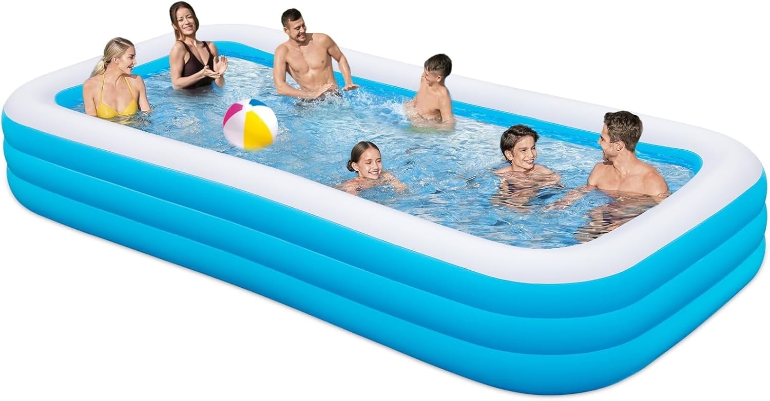 Large Inflatable Pool for Adults, 145" X 74" X 22" Oversized Thickened ...
