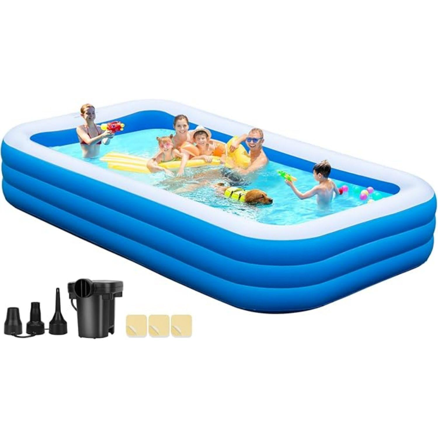 Large Inflatable Pool with Pump, 130" x 72" x 22" Blow Up Pools for ...