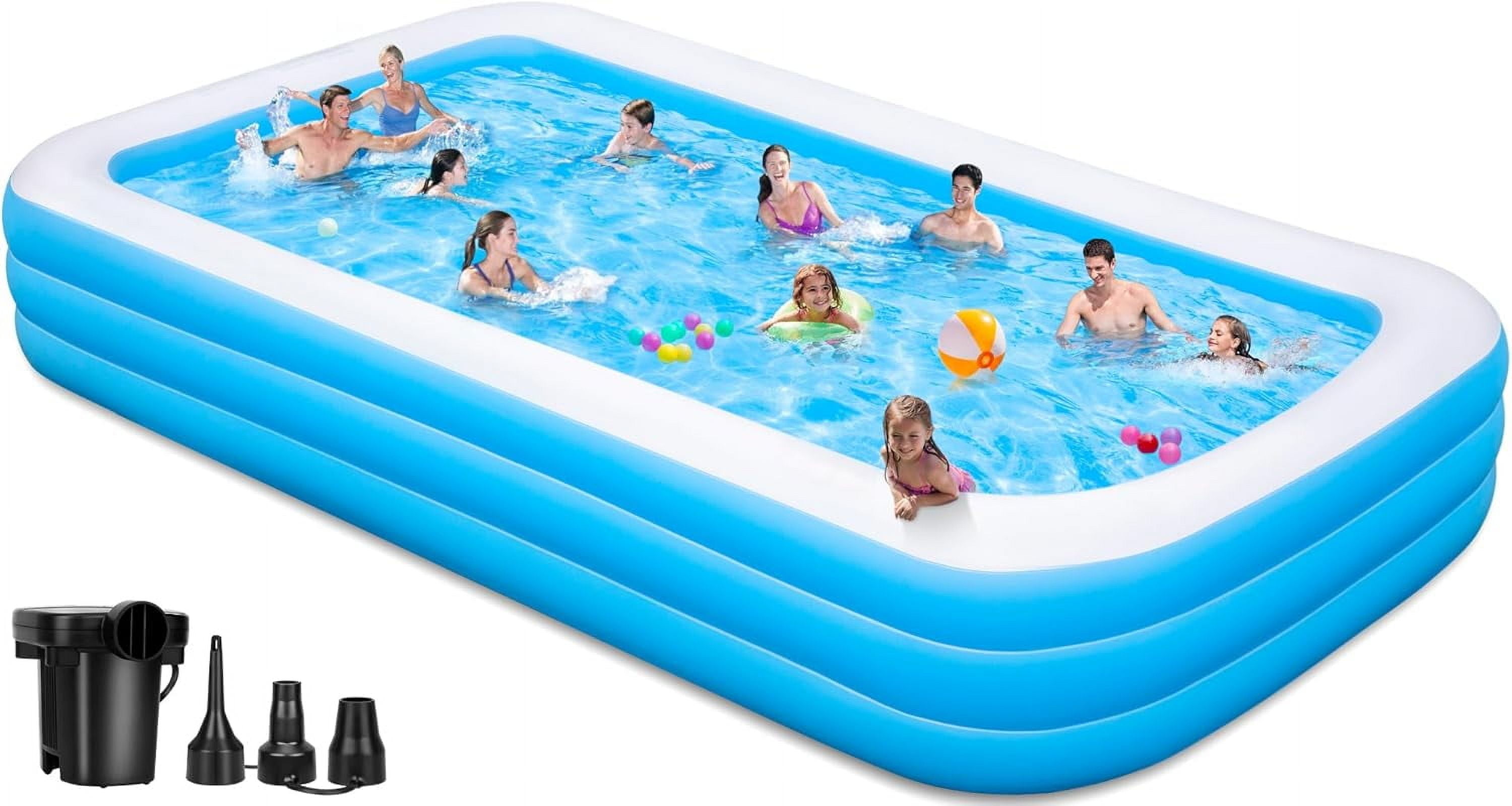 Large Inflatable Pool with Pump - 165'' x 76'' x 22'' Oversized ...