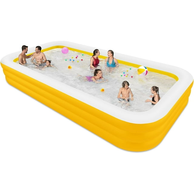 Large Inflatable Swimming Pool, 145" X 74" X 22" Oversized Thickened ...