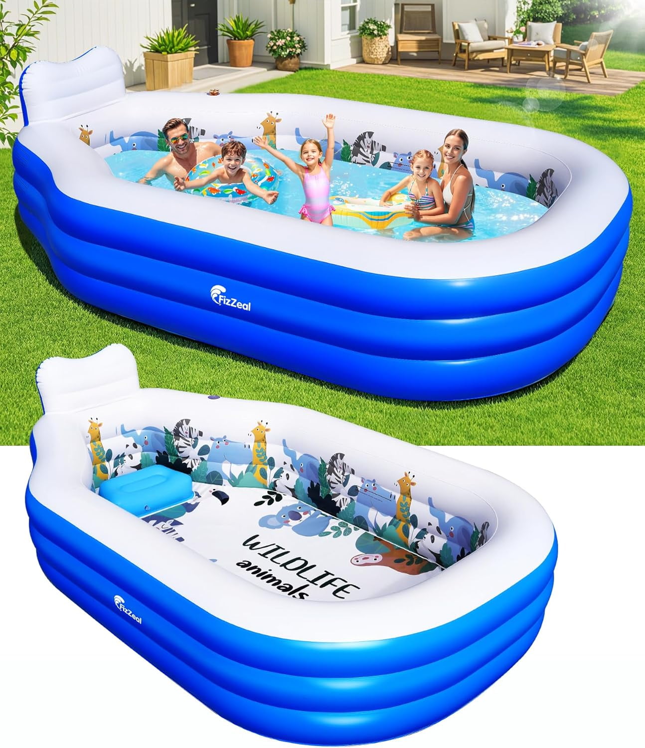 Large Inflatable Swimming Pool for Kids and Adults,Thickened Adult Pool ...