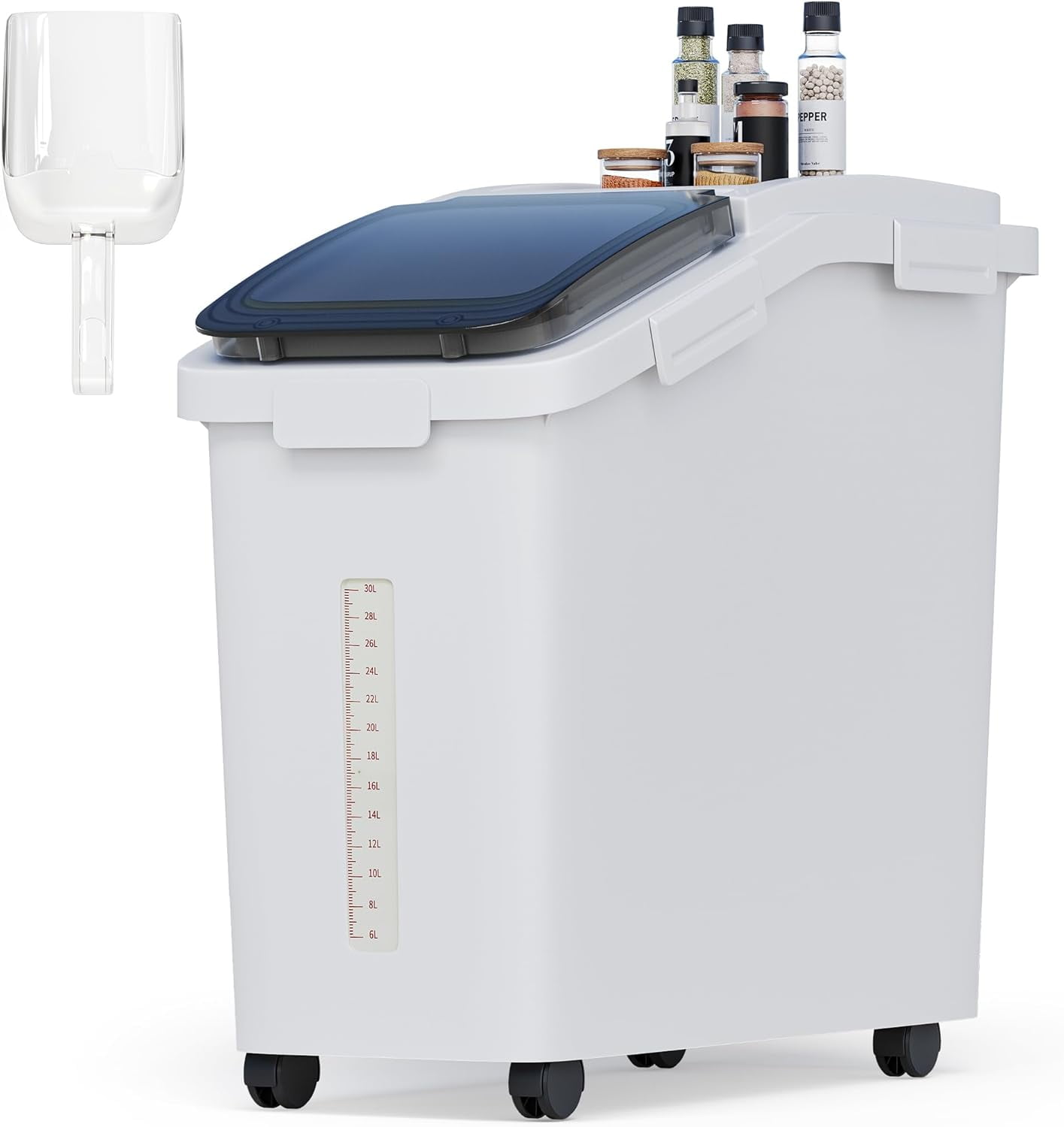 Large Ingredient Storage Bins, 11.4-Gallon Flour Rice Food storage ...