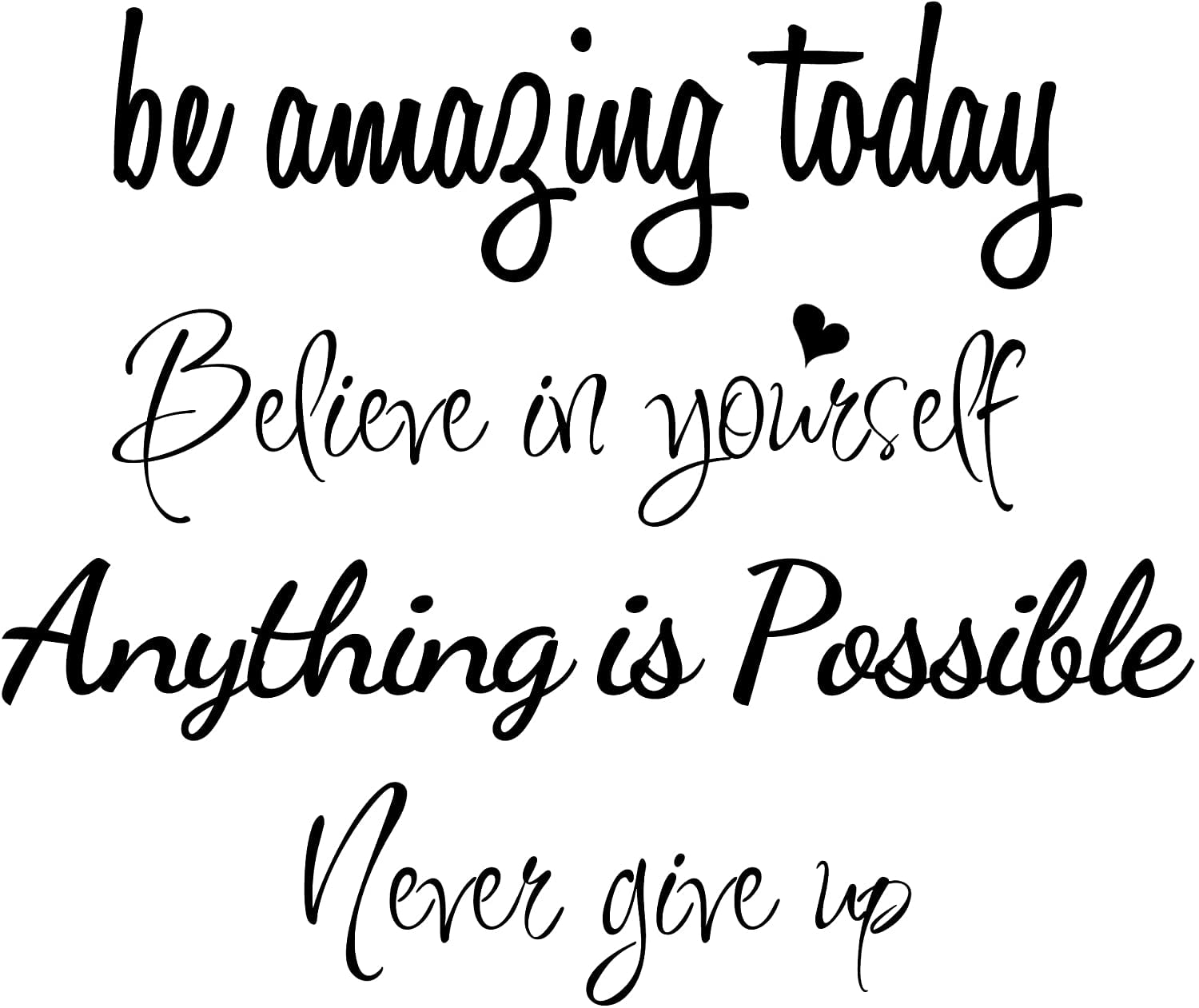 Large Inspirational Quote Wall Decals, Removable Positive Saying ...
