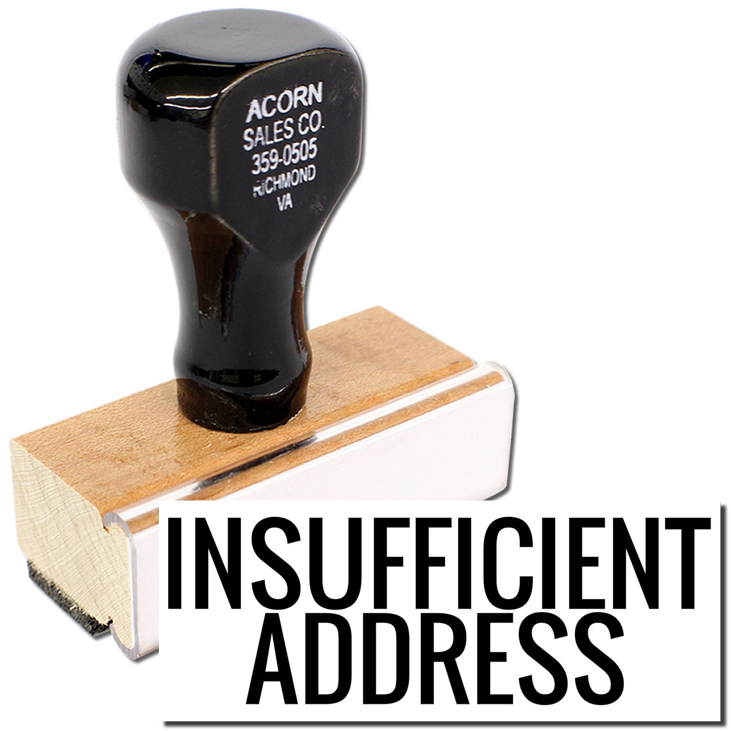 Large Insufficient Address Rubber Stamp, Wooden Handle Rubber Stamp ...