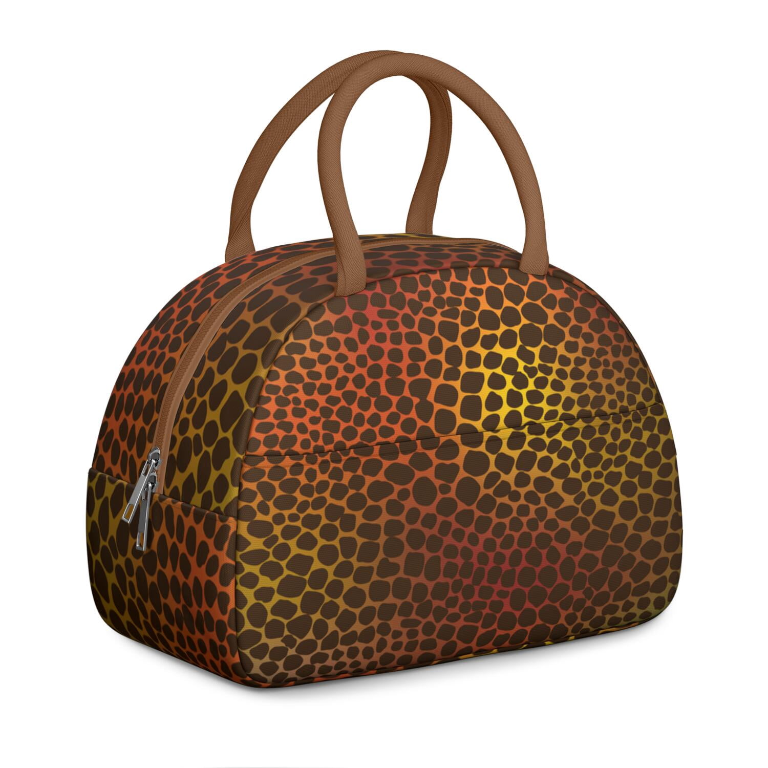 Large Insulated Giraffe Print Lunch Box for Women, Eco-Friendly Zipper ...