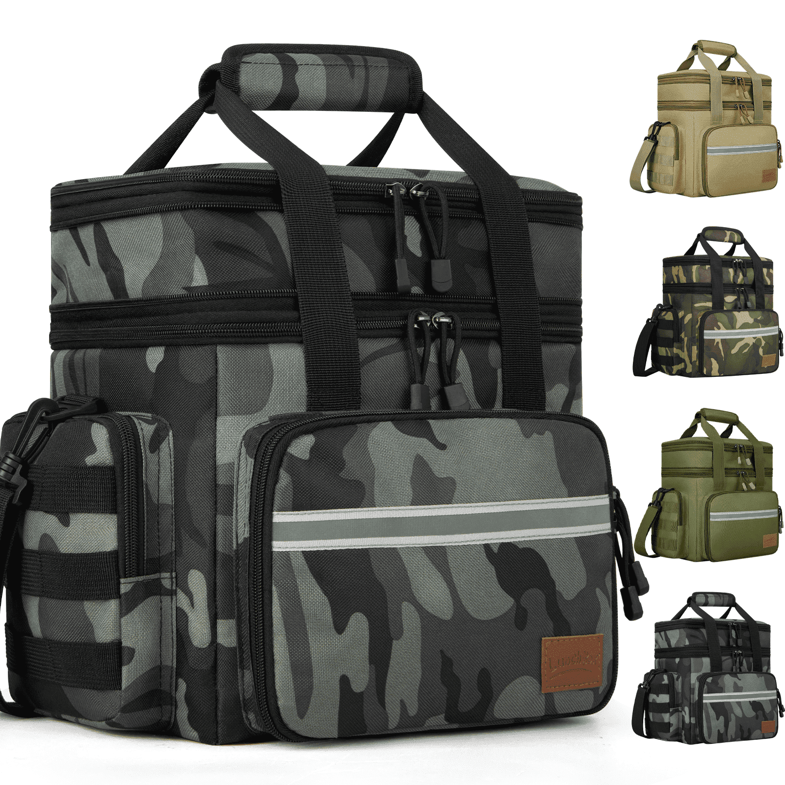 Large Insulated Lunch Bag, 24L Expandable Double Layer Lunch Cooler Box ...