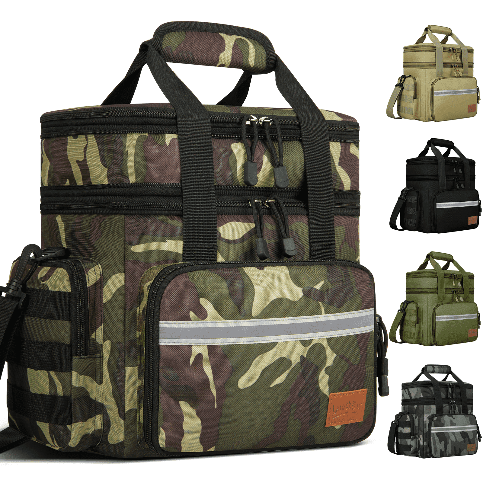 GPED Large Insulated Lunch Bag, 24L Expandable Double Layer Cooler ...