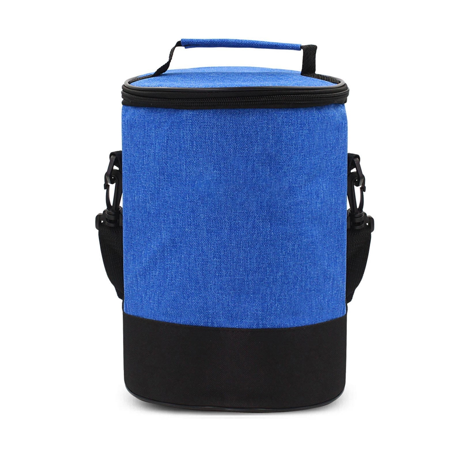 Large Insulated Lunch Box Bag with Lid - Round Rice Bucket Bag for ...