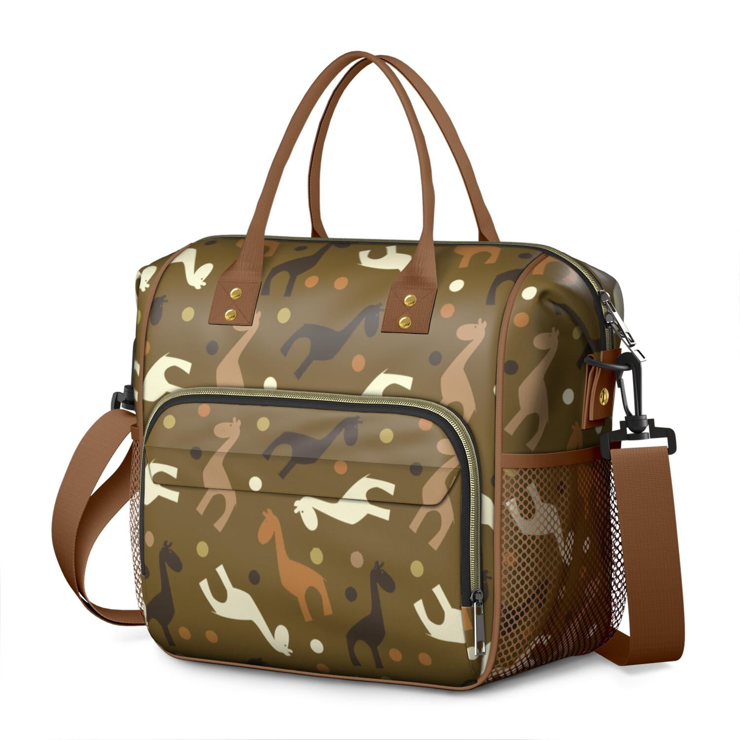 Large Insulated Tote Bag with Giraffe Print - Leakproof Cooler Bag for ...