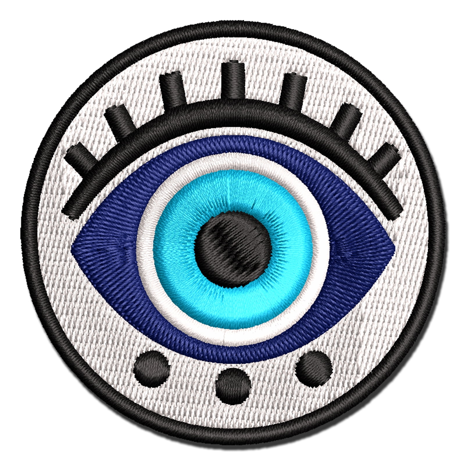 Large Iris Evil Eye Nazar Charm Applique Multi-Color Embroidered Iron ...