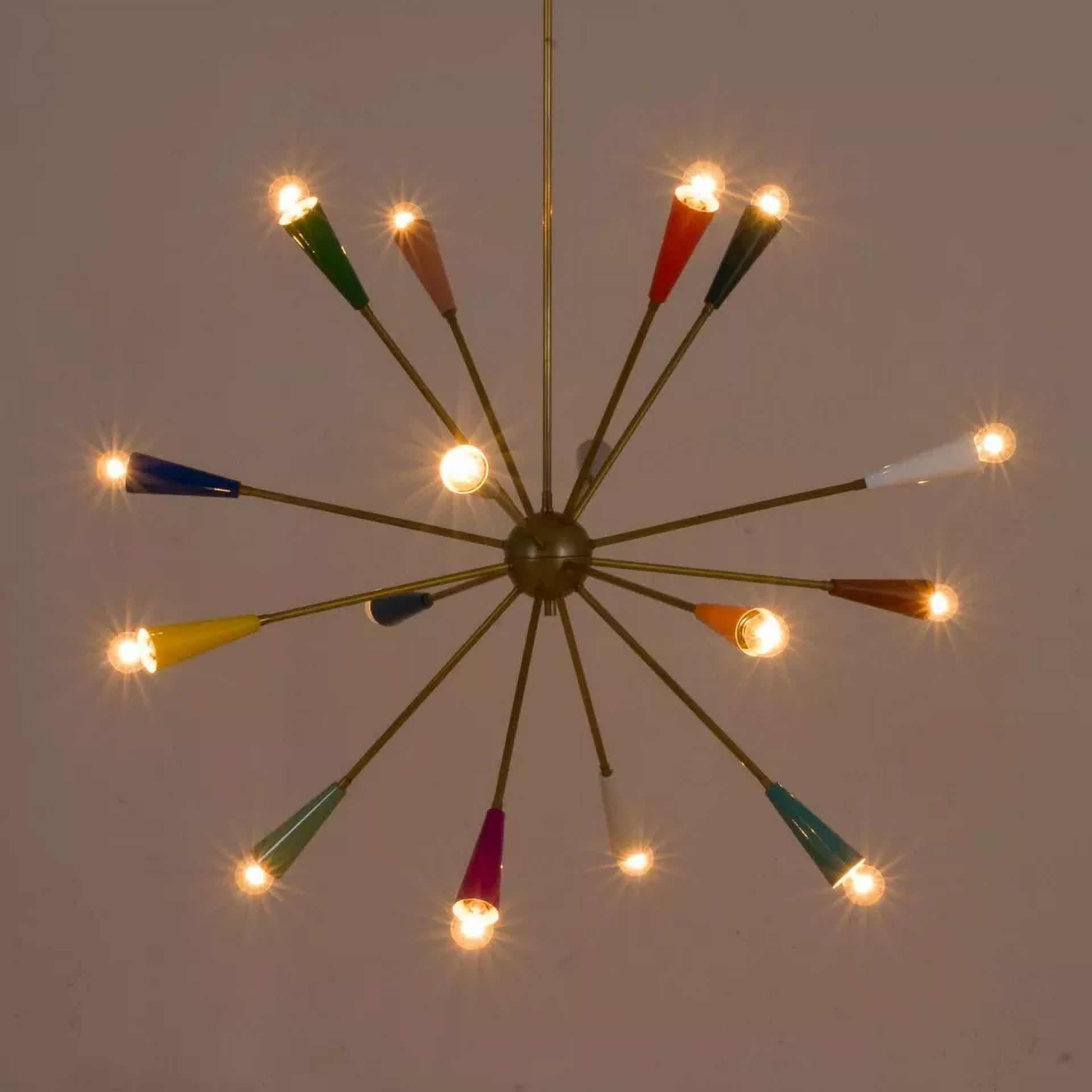 Large Italian Colorful Sputnik Chandelier Lamp Mid Century Stilnovo ...