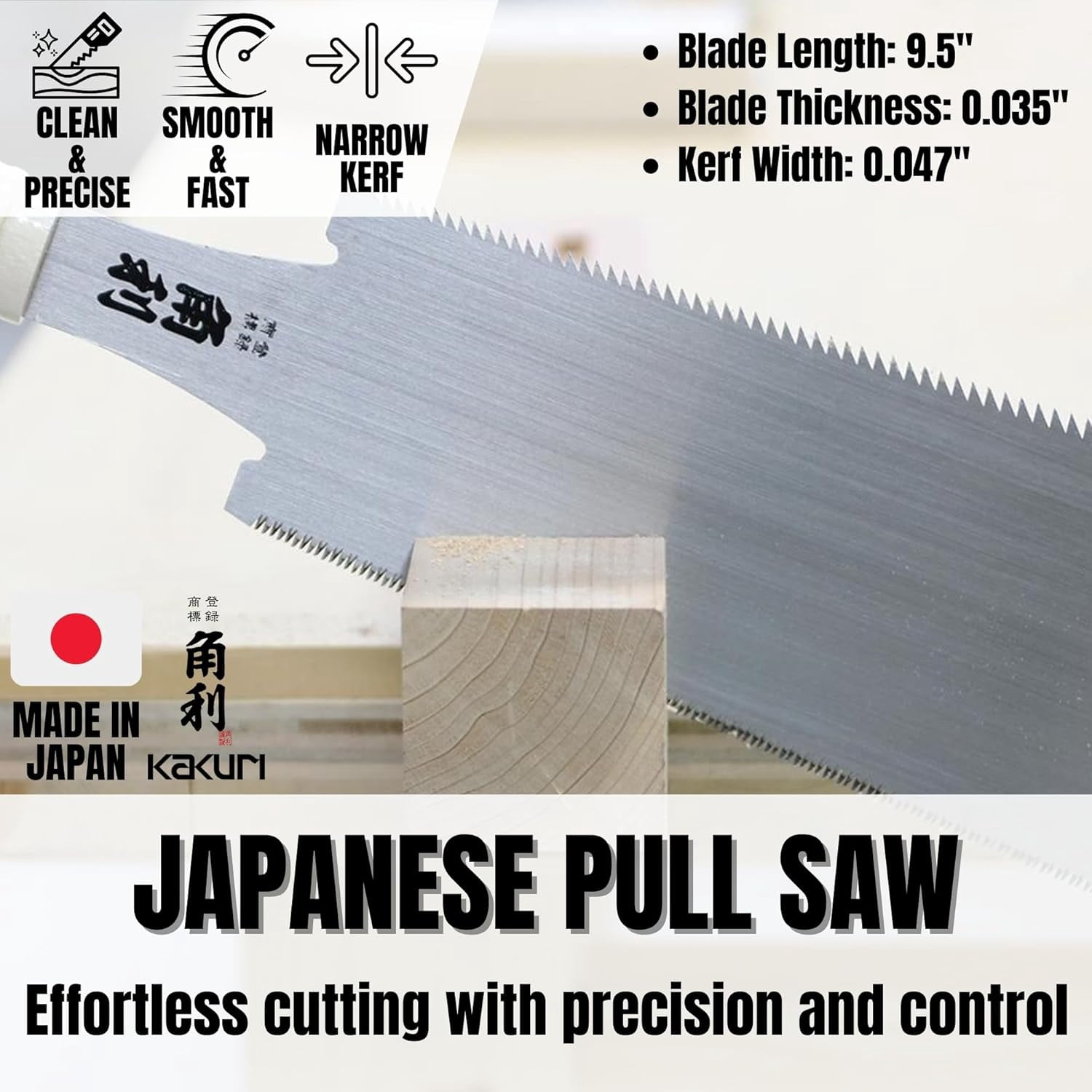 Large Japanese Pull Saw 9.5" for Woodworking - Ryoba Double Edge Hand ...