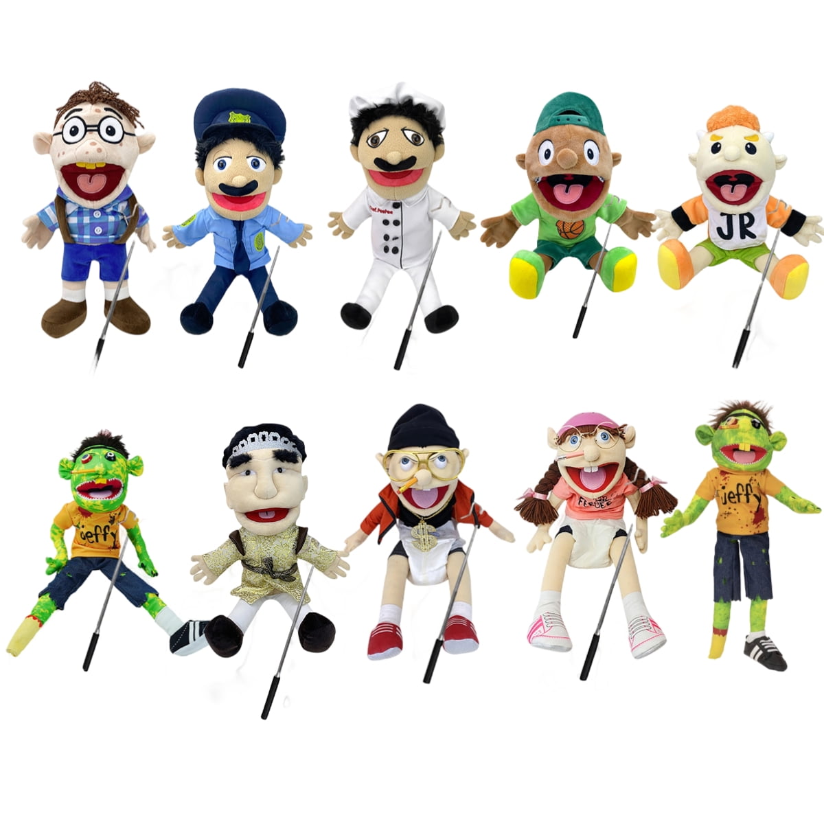 Large Jeffy Boy Hand Puppet Children Soft Doll Funny Party Props ...