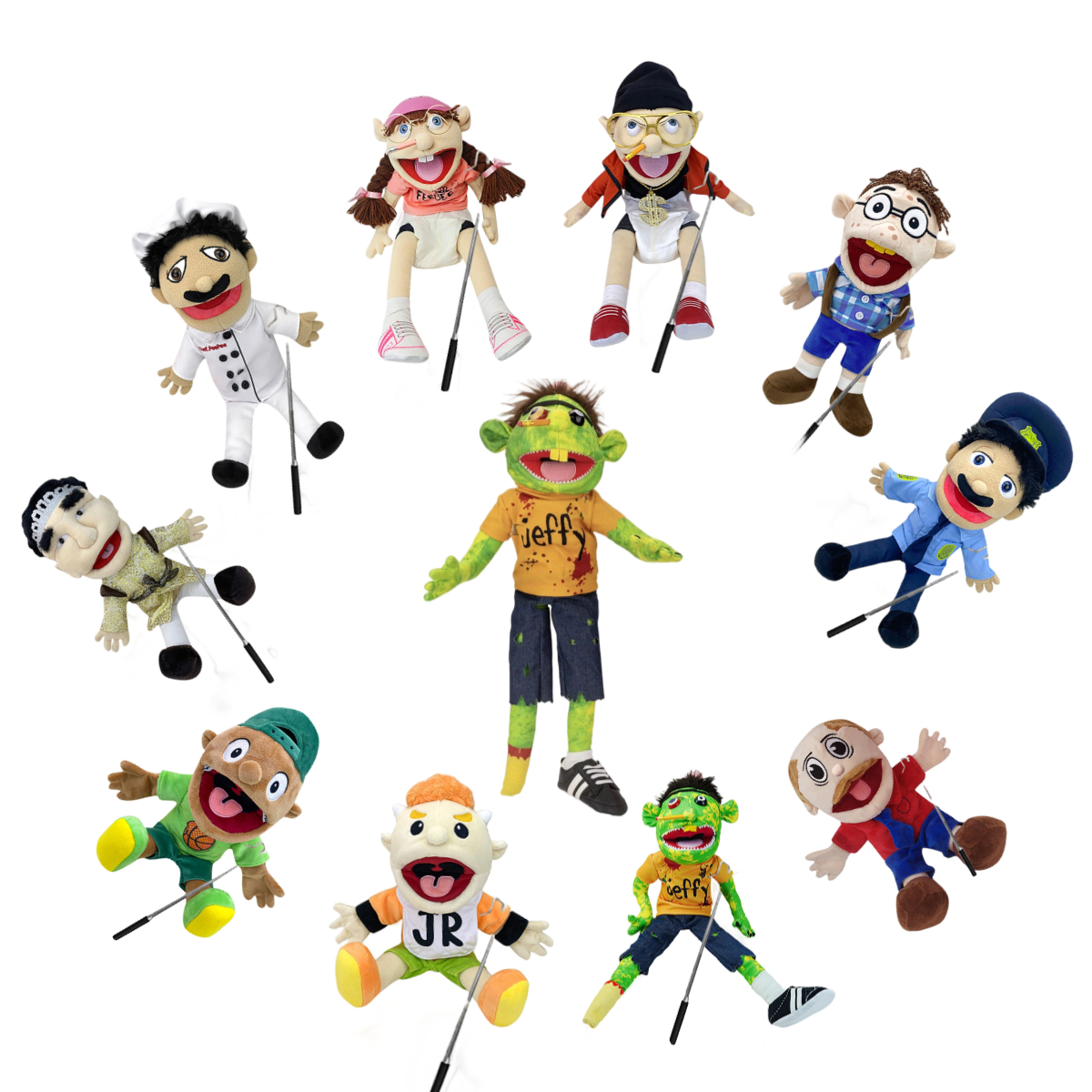 Large Jeffy Boy Hand Puppet Children Soft Doll Funny Party Props ...
