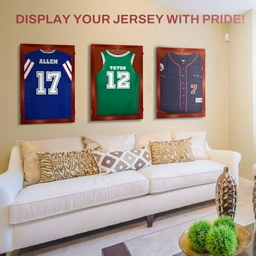 Large Jersey Display Frame Case， Wall-Mounted Wooden Jersey Frames ...