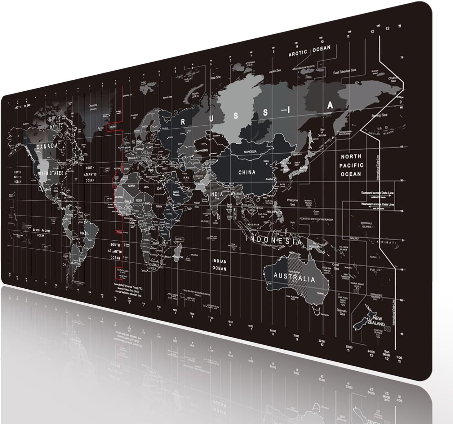 Large Keyboard Gaming Pad Black World Map Pad with Anti-Slip Rubber ...
