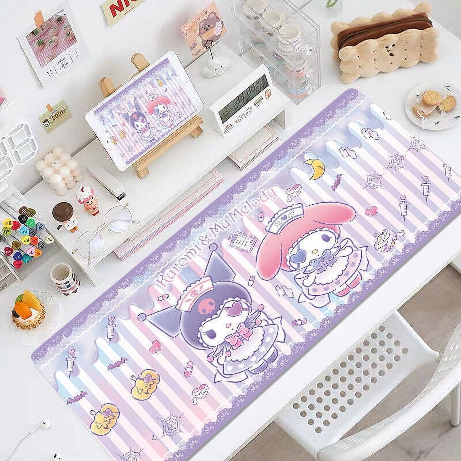 Large Keyboard Pad Melody & Kuromi Cartoon Anti-Slip Mouse Pad Computer ...