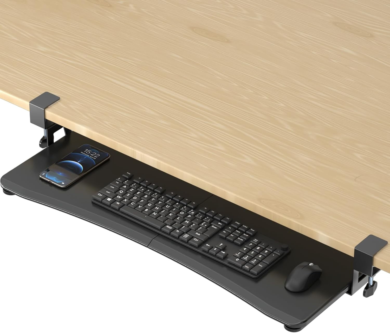 Large Keyboard Tray for Under Desk with Pull-Out C Clamp Mount ...