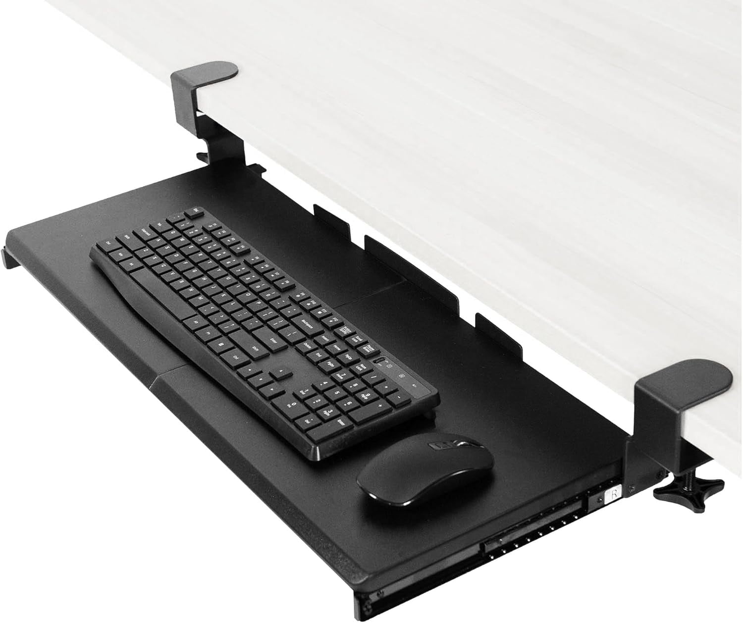 Large Keyboard Tray with Extra Strong C-Clip Mounting System, Slide-Out ...