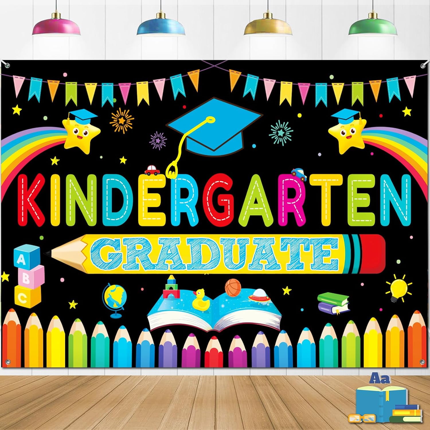 Large Kindergarten Graduation Backdrop, Kindergarten Graduation Banner ...