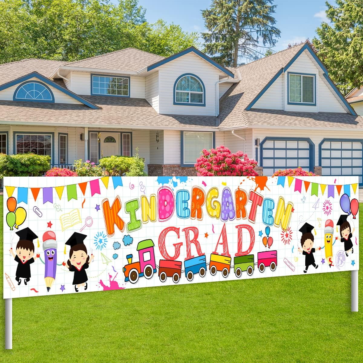 Large Kindergarten Graduation Banner 2024 Graduation Party Supplies ...