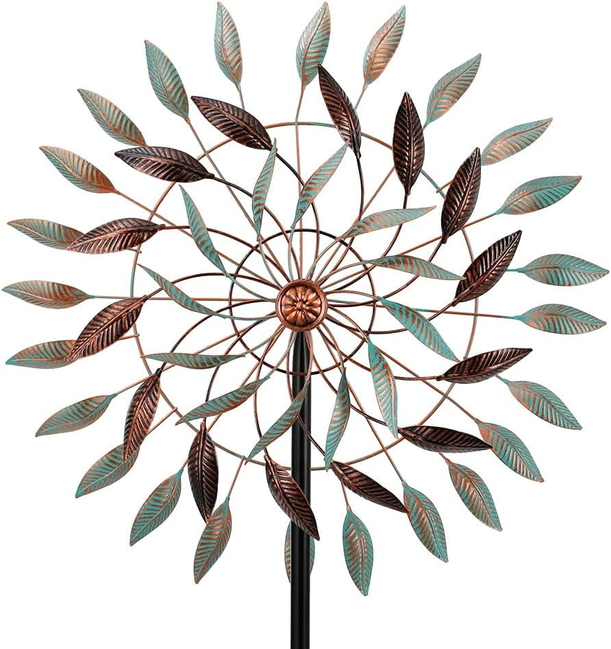 Large Kinetic Wind Spinners Outdoor Metal Leaf Wind Sculptures ...