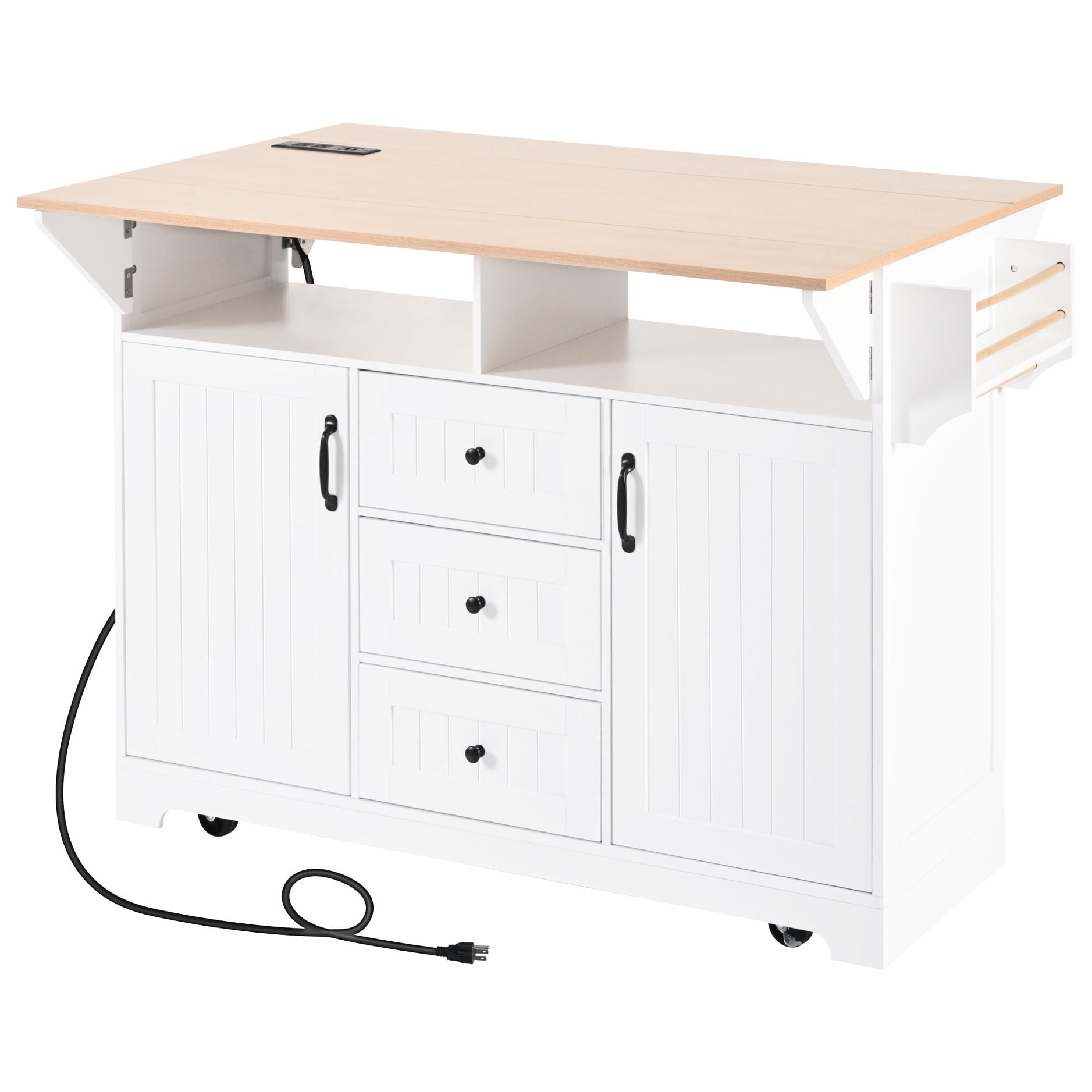Large Kitchen Cart | Dual Folding Design for Various Configurations ...